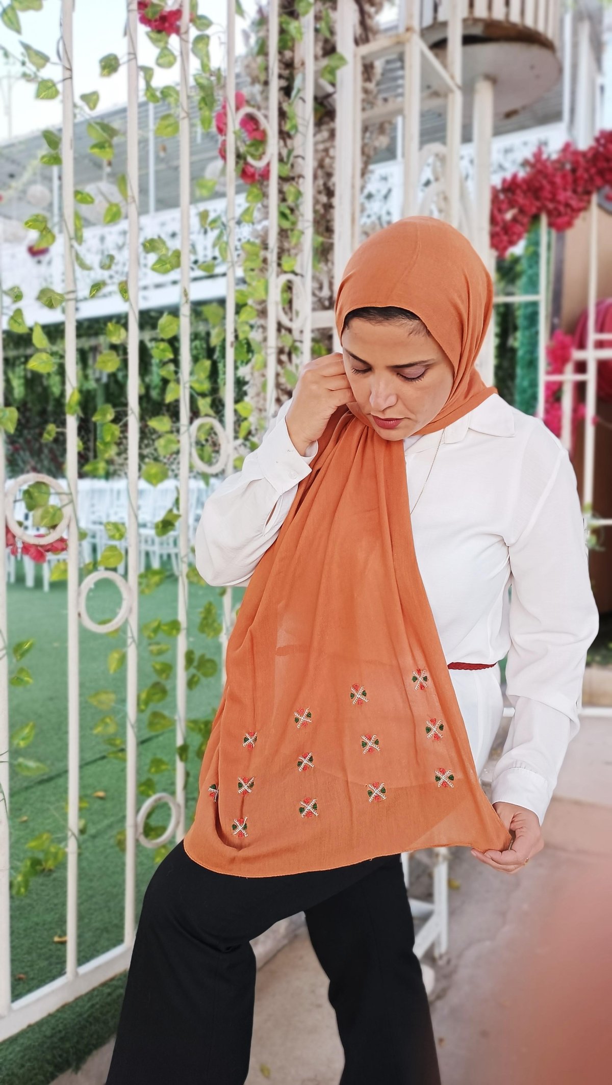 Cotton scarf handmade embroidered in SIWA - Cotzl - Come To The Light ...